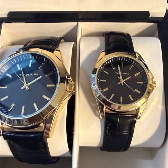 Tahari | Accessories | Tahari Mens And Womans Watch Set With Gold And ...